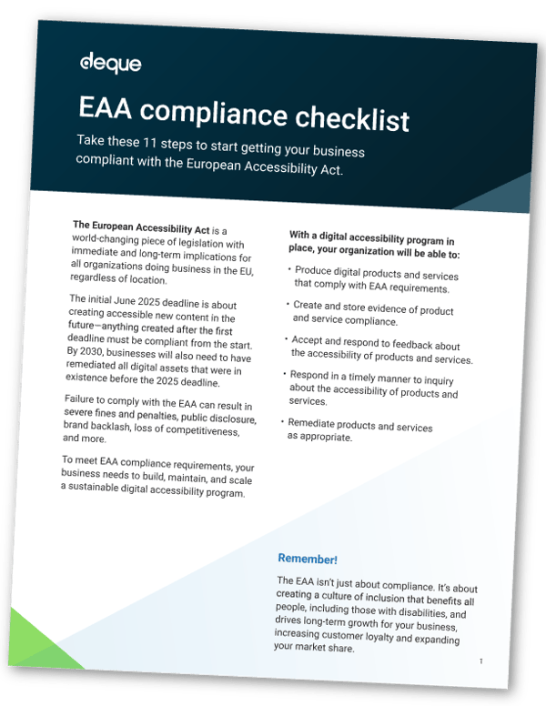 Download the European Accessibility Act (EAA) Checklist