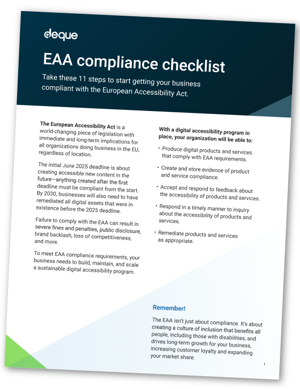 Download the European Accessibility Act (EAA) Checklist